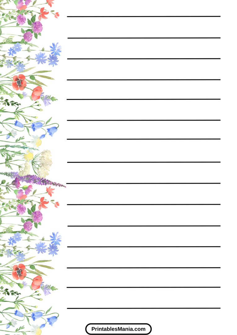 Lined Paper Printable PDF - Printables Mania