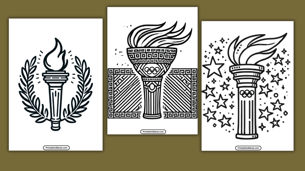 Olympic Torch Coloring Page - Printables Mania