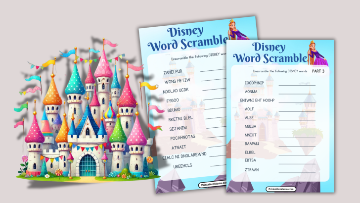Disney Word Scramble (With Answer Key PDF) - Printables Mania