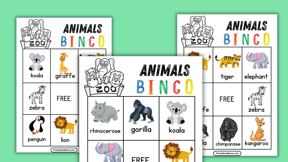 Zoo Animal Bingo Free Printable - Printables Mania