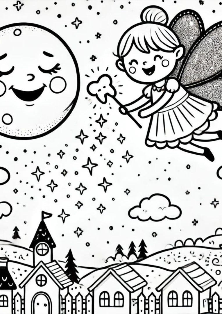 Tooth Fairy Coloring Page - Printables Mania
