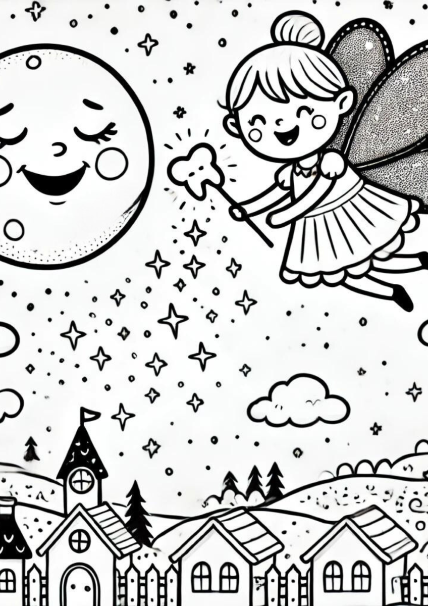 Tooth Fairy Coloring Page - Printables Mania