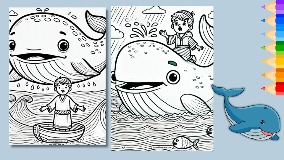 Jonah And The Whale Coloring Page - Printables Mania