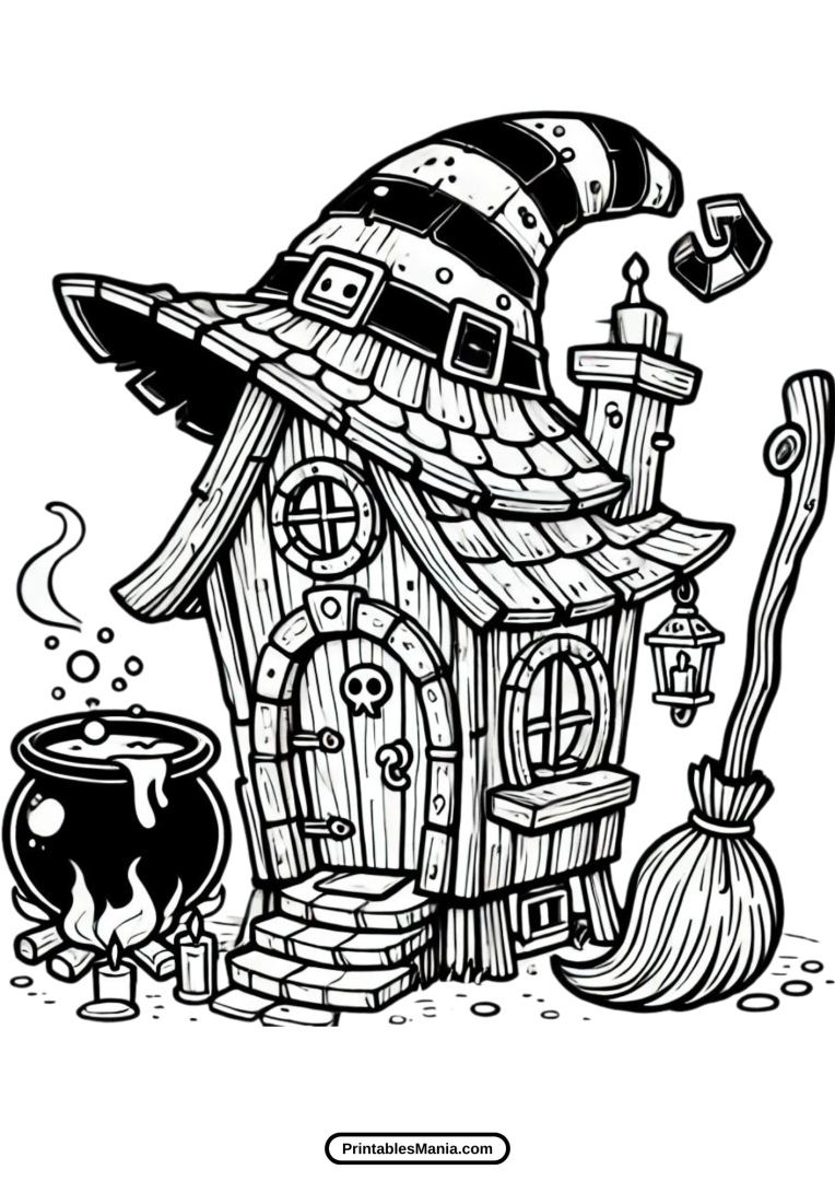 Haunted House Coloring Page - Printables Mania