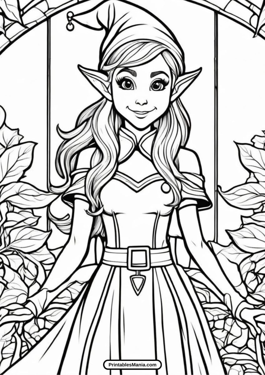 Elf Coloring Pages PDF - Printables Mania