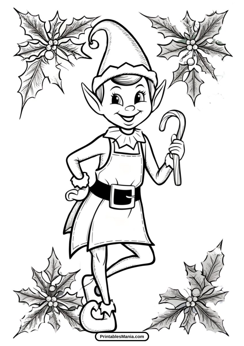 Elf Coloring Pages PDF - Printables Mania