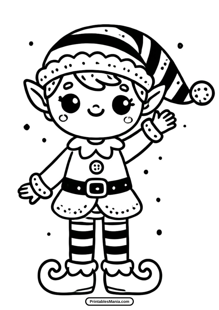 Elf Coloring Pages PDF - Printables Mania