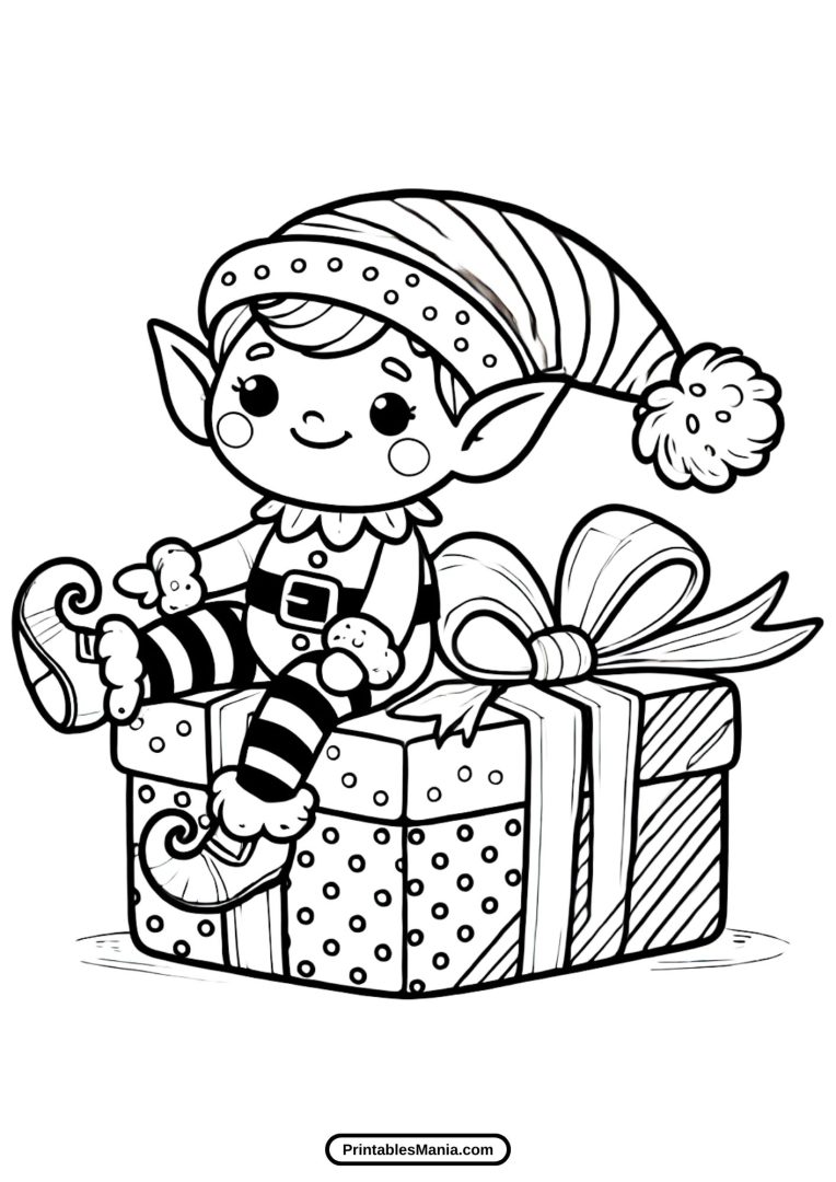 Elf Coloring Pages PDF - Printables Mania