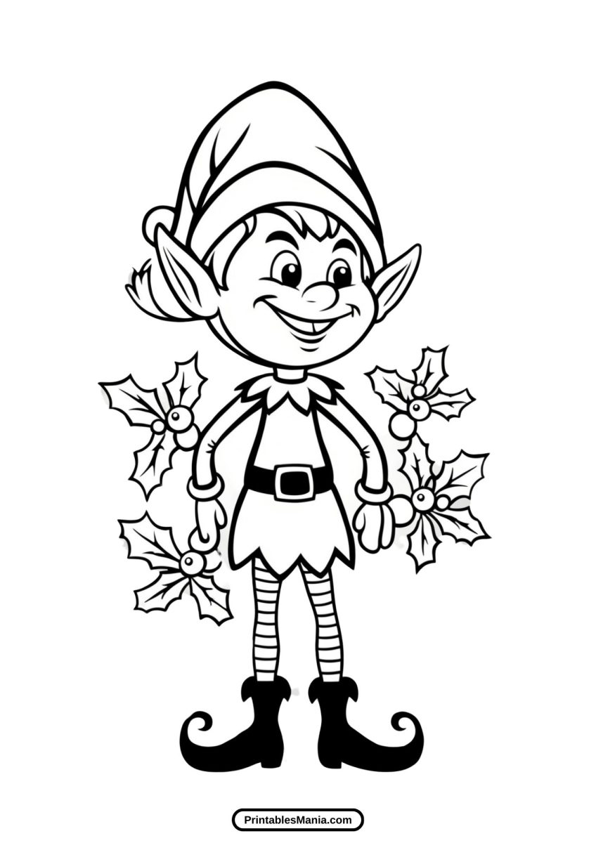 Elf Coloring Pages PDF - Printables Mania