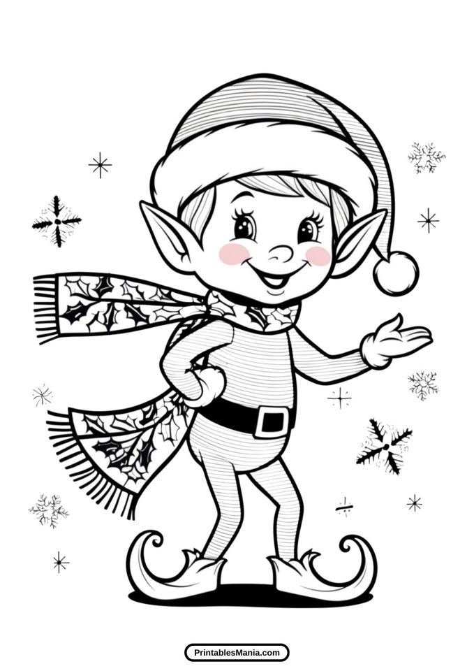 Elf Coloring Pages PDF - Printables Mania