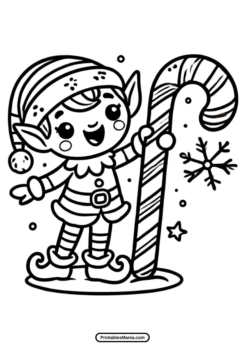 Elf Coloring Pages PDF - Printables Mania