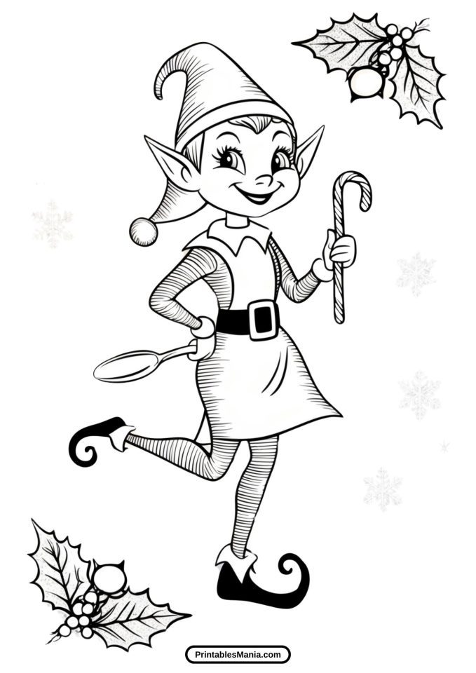 Elf Coloring Pages PDF - Printables Mania