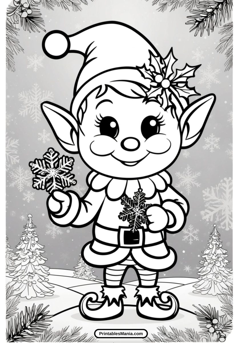 Elf Coloring Pages PDF - Printables Mania