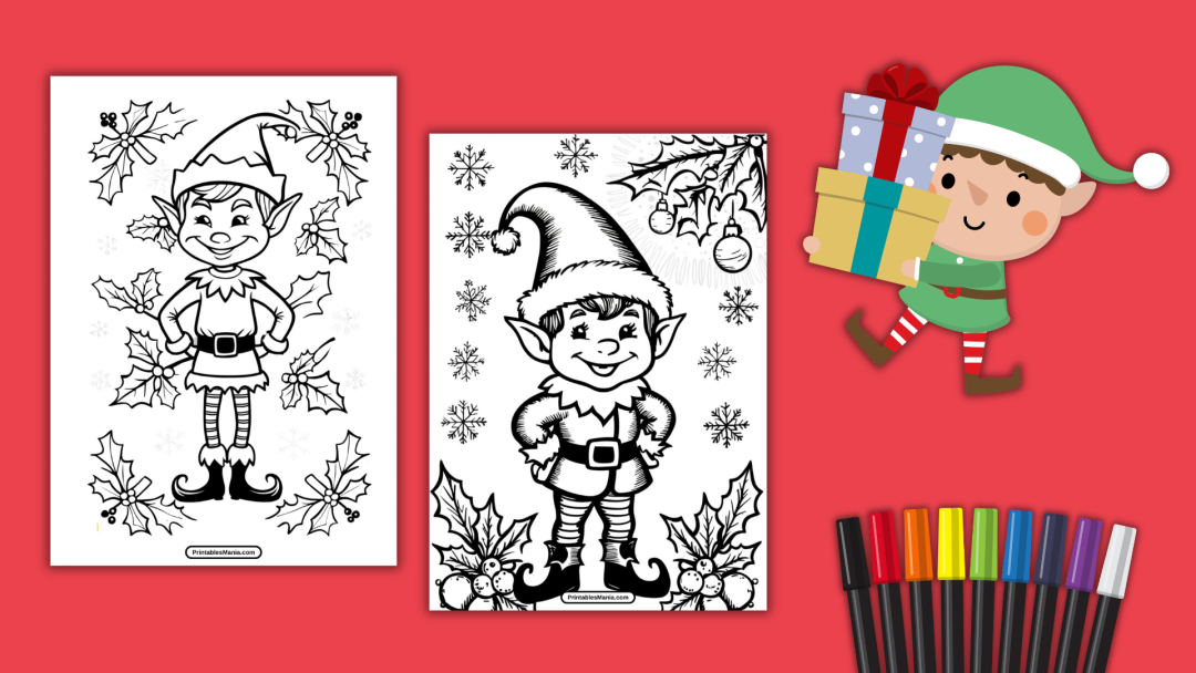 Elf Coloring Pages PDF - Printables Mania