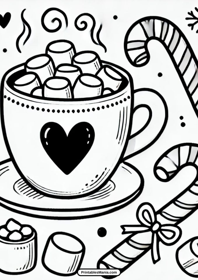 Hot Cocoa Coloring Pages - Printables Mania