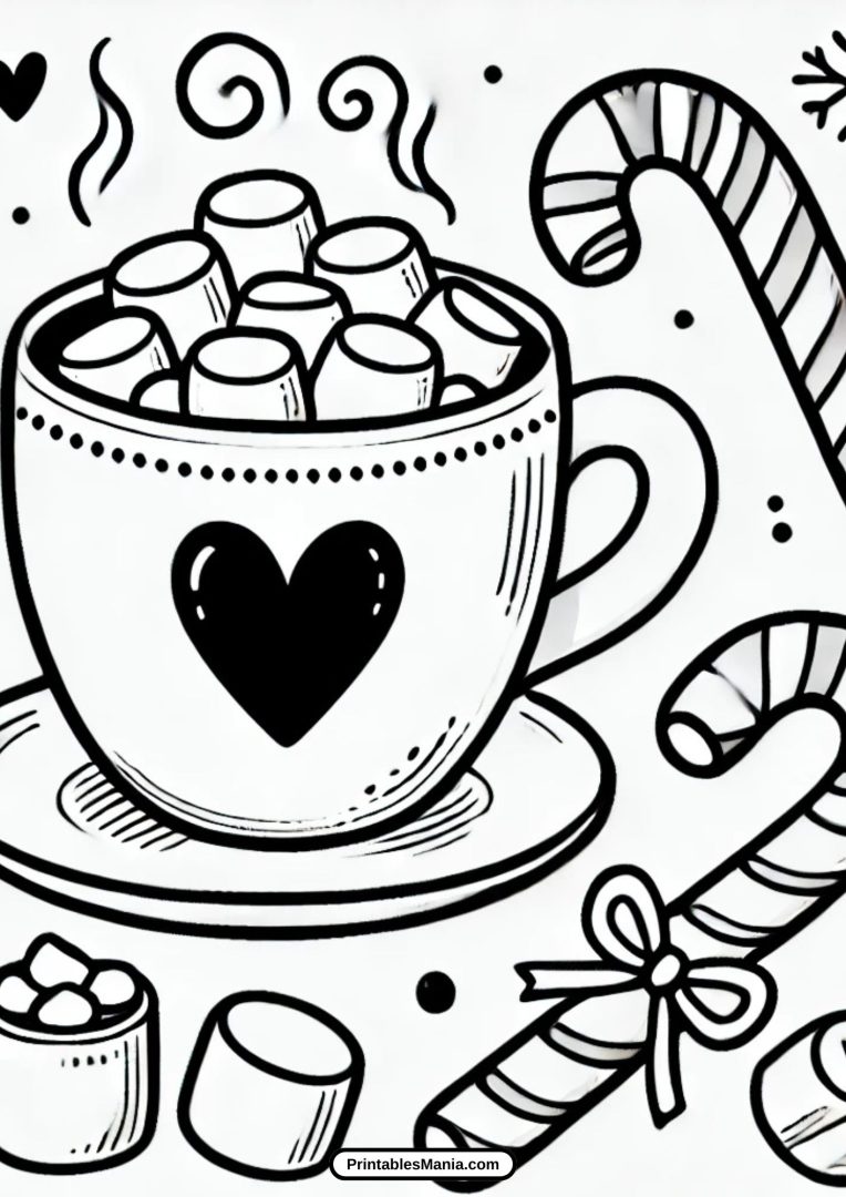 Hot Cocoa Coloring Pages - Printables Mania