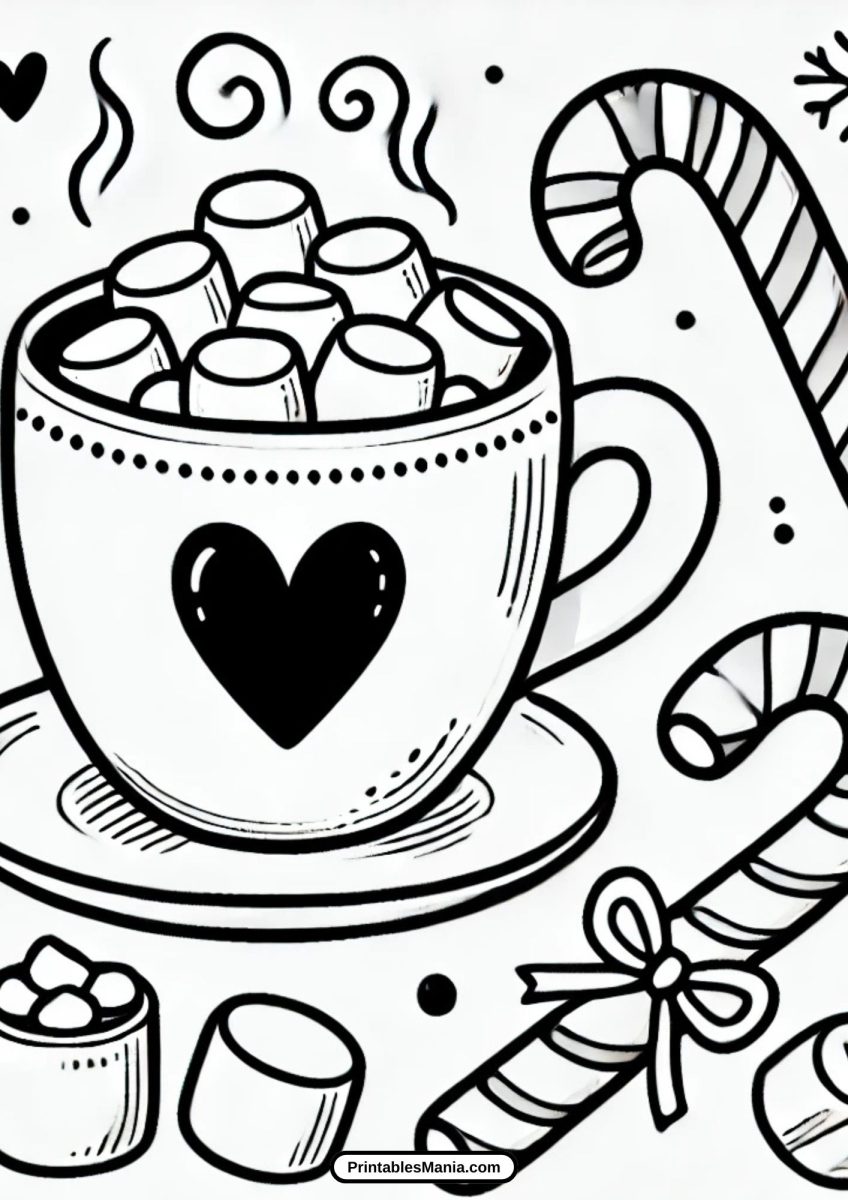 Hot Cocoa Coloring Pages - Printables Mania