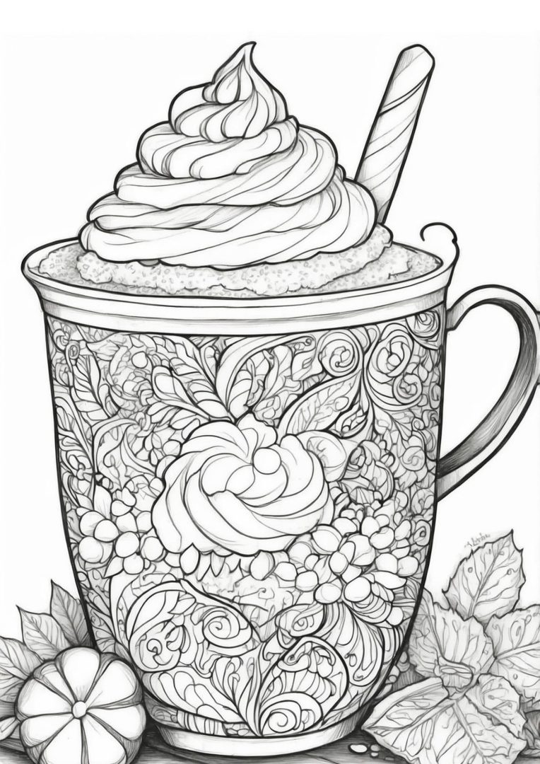 Hot Cocoa Coloring Pages - Printables Mania