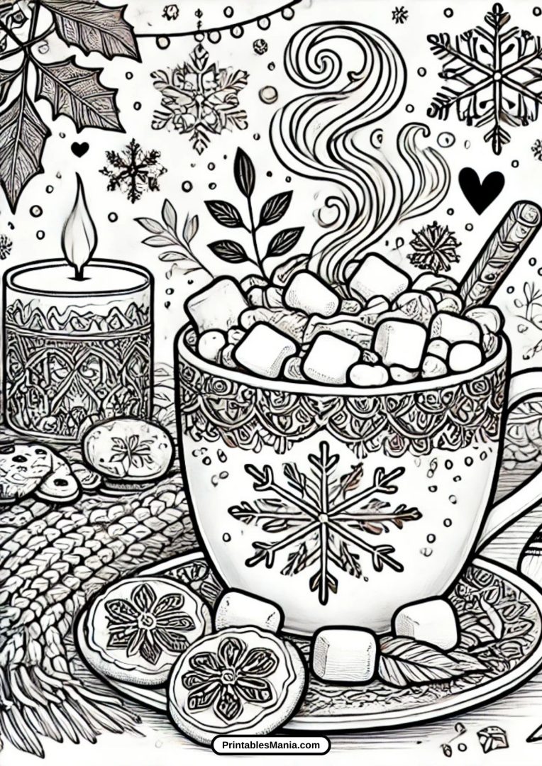 Hot Cocoa Coloring Pages - Printables Mania