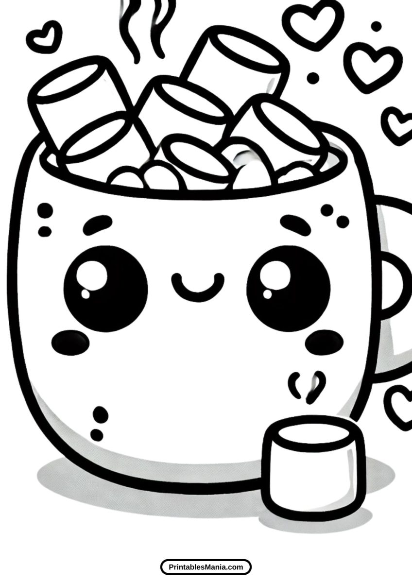 Hot Cocoa Coloring Pages - Printables Mania
