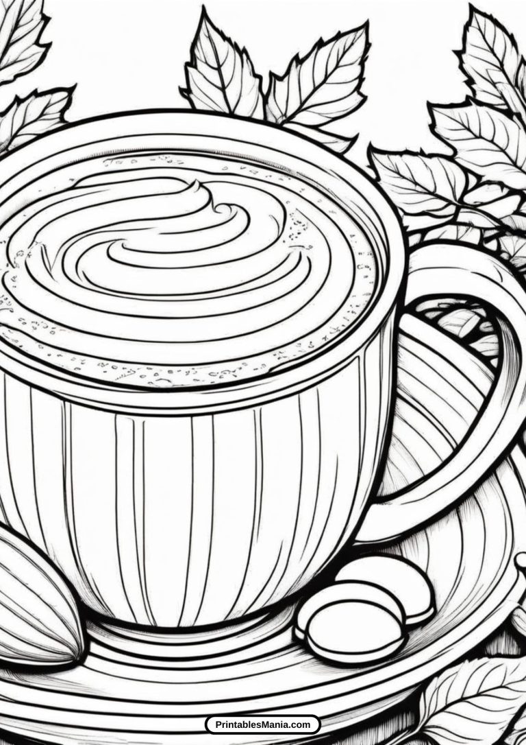 Hot Cocoa Coloring Pages - Printables Mania