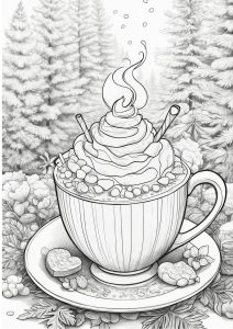 Hot Cocoa Coloring Pages - Printables Mania