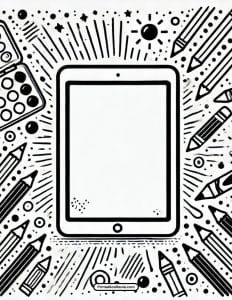 iPad Coloring Page Printable - Printables Mania