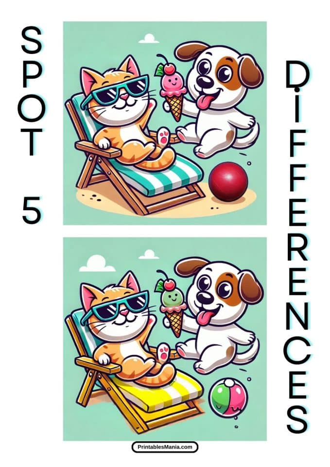 Spot The Difference For Kids - Printables Mania