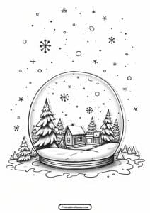 Snow Globe Coloring Page - Printables Mania
