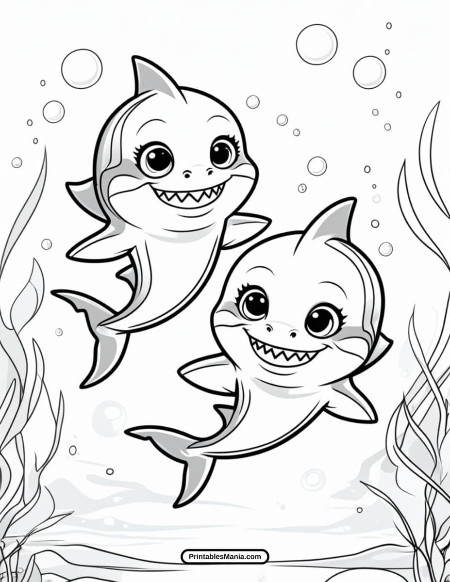 Baby Shark Coloring Pages PDF - Printables Mania