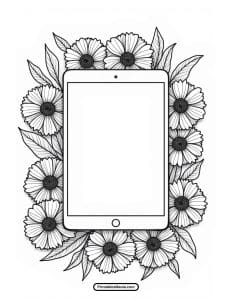 iPad Coloring Page Printable - Printables Mania