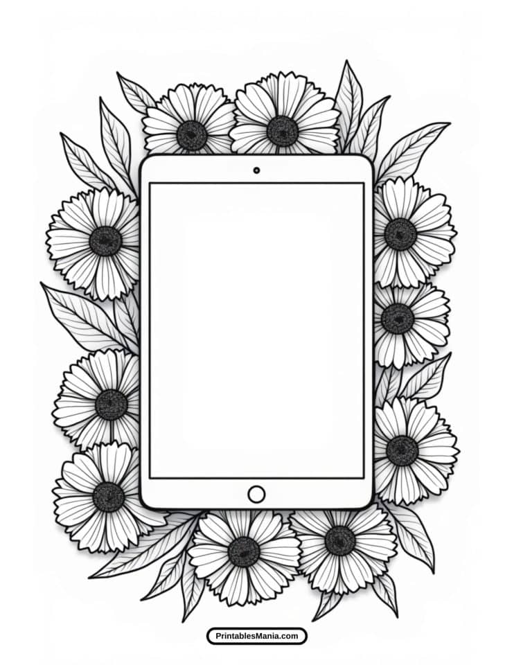 iPad Coloring Page Printable - Printables Mania