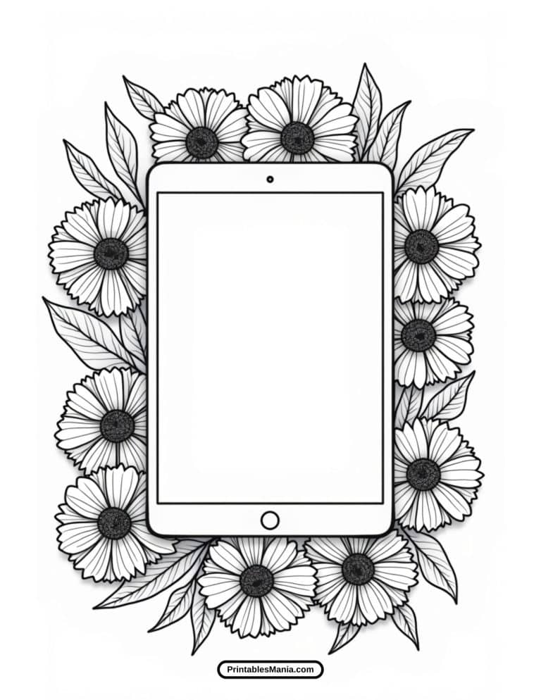iPad Coloring Page Printable - Printables Mania