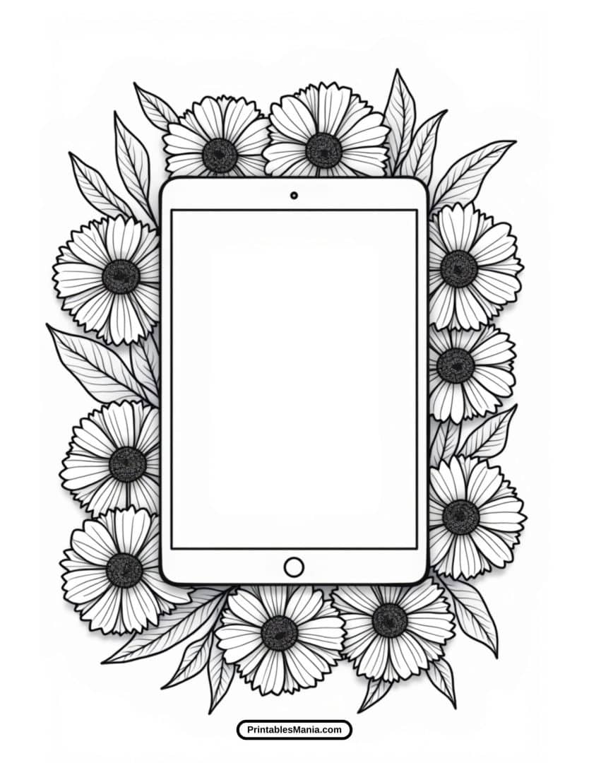 iPad Coloring Page Printable - Printables Mania