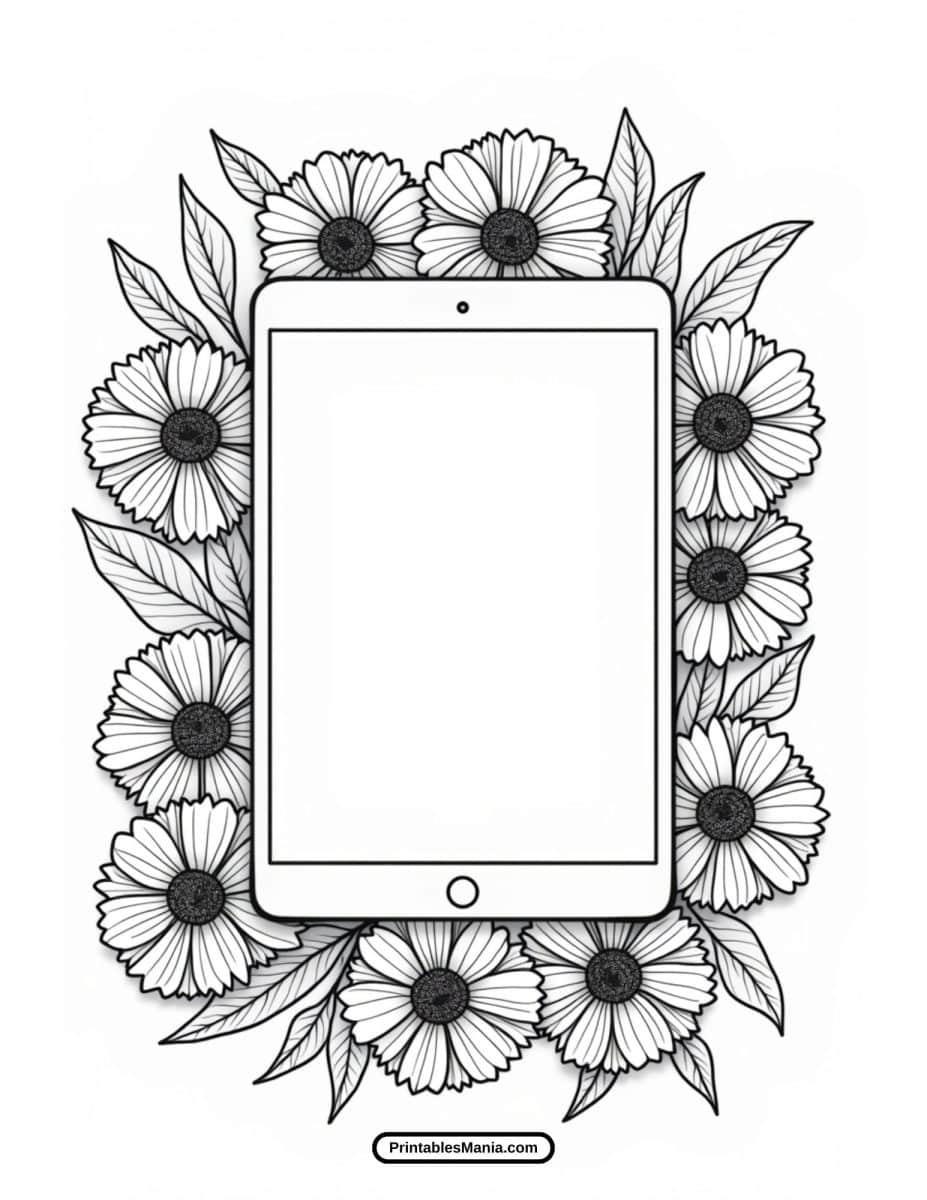 iPad Coloring Page Printable - Printables Mania