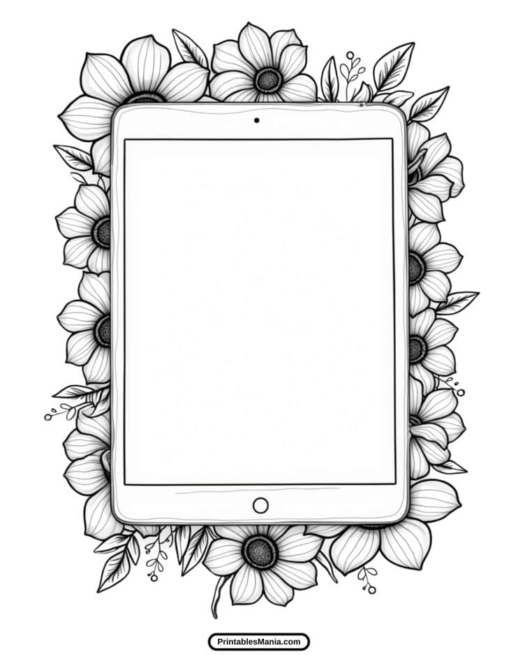iPad Coloring Page Printable - Printables Mania