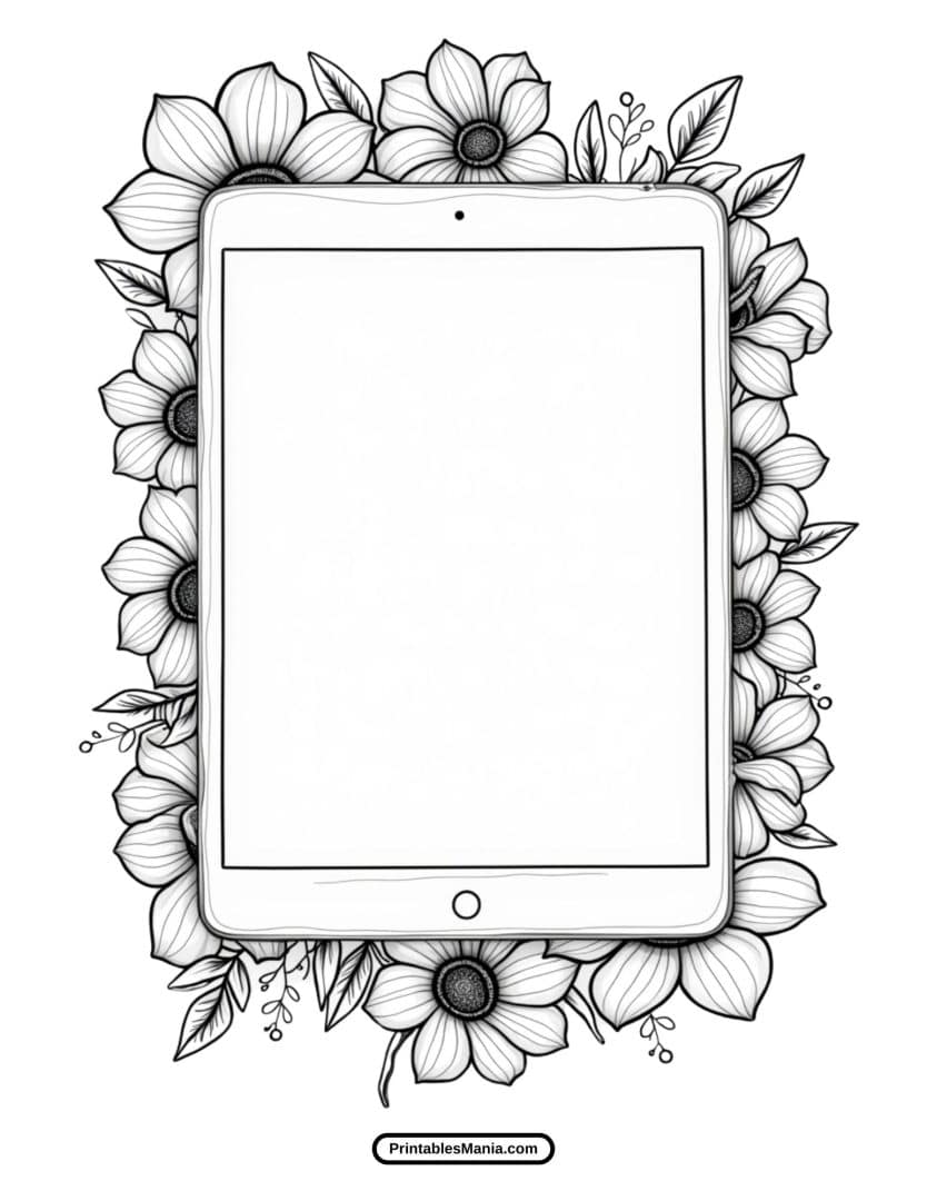 iPad Coloring Page Printable - Printables Mania