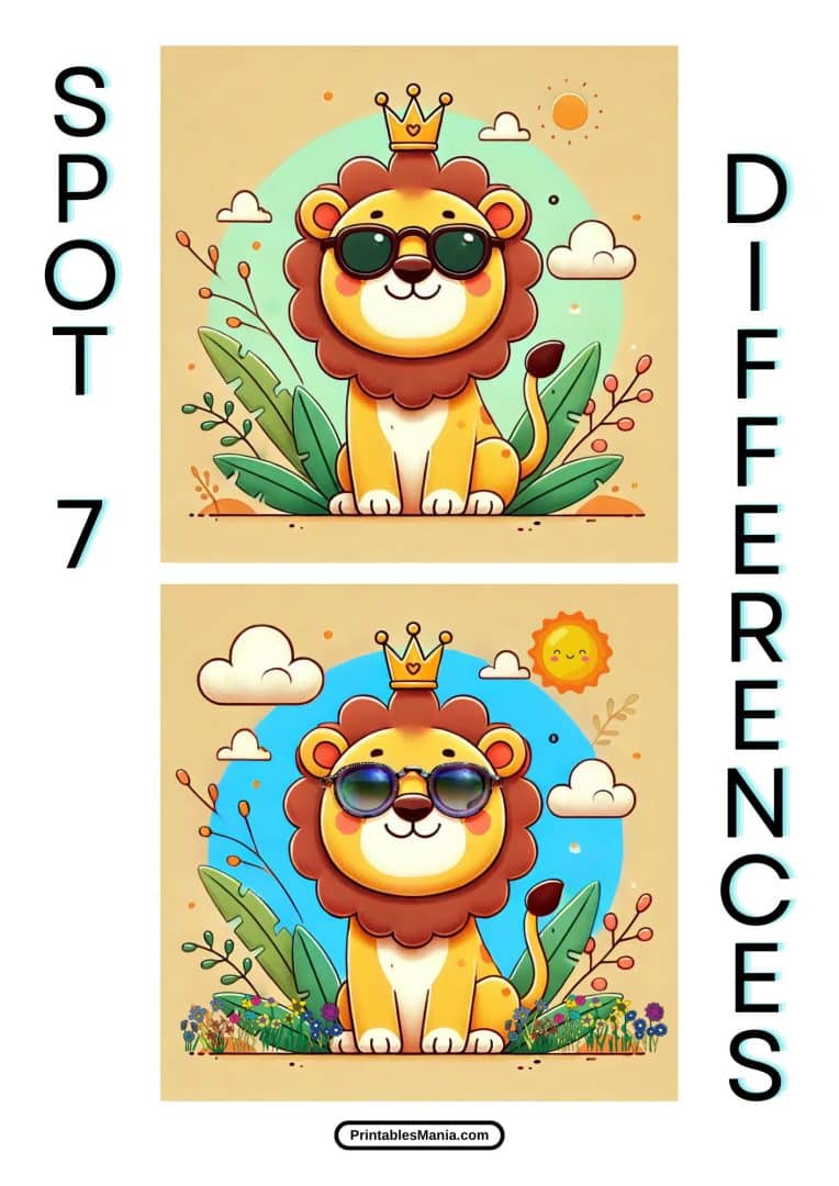 Spot The Difference For Kids - Printables Mania