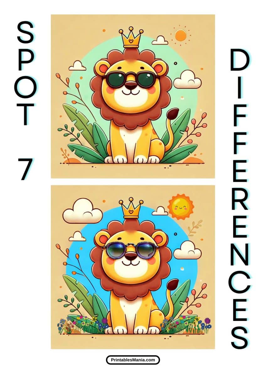 Spot The Difference For Kids - Printables Mania