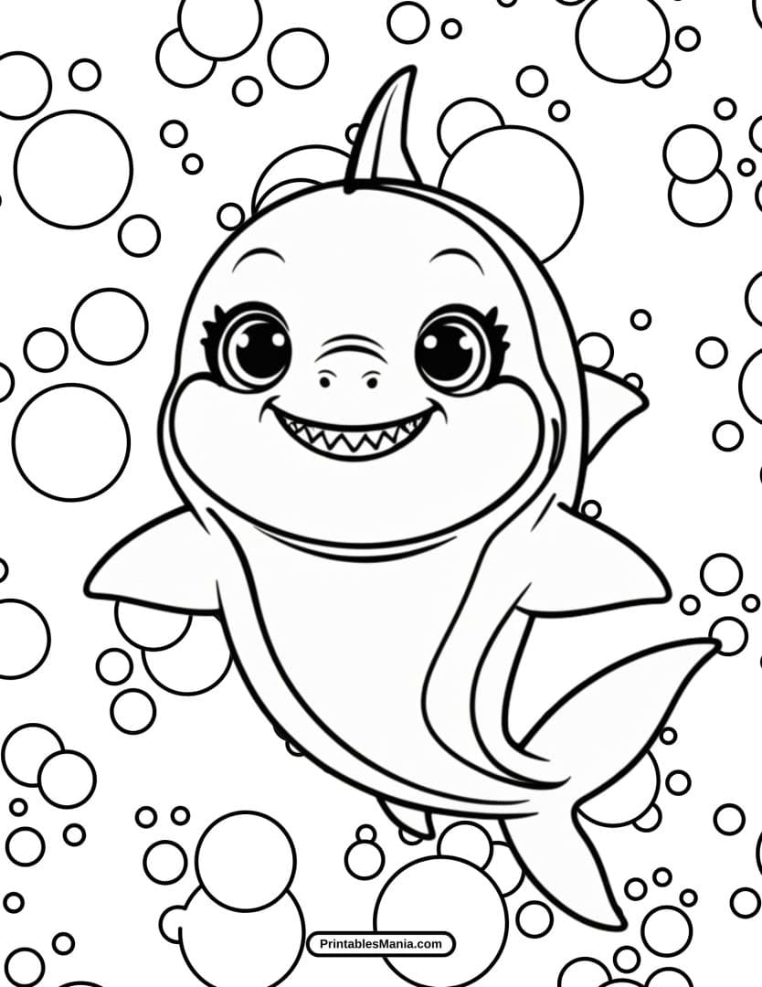 Baby Shark Coloring Pages PDF - Printables Mania