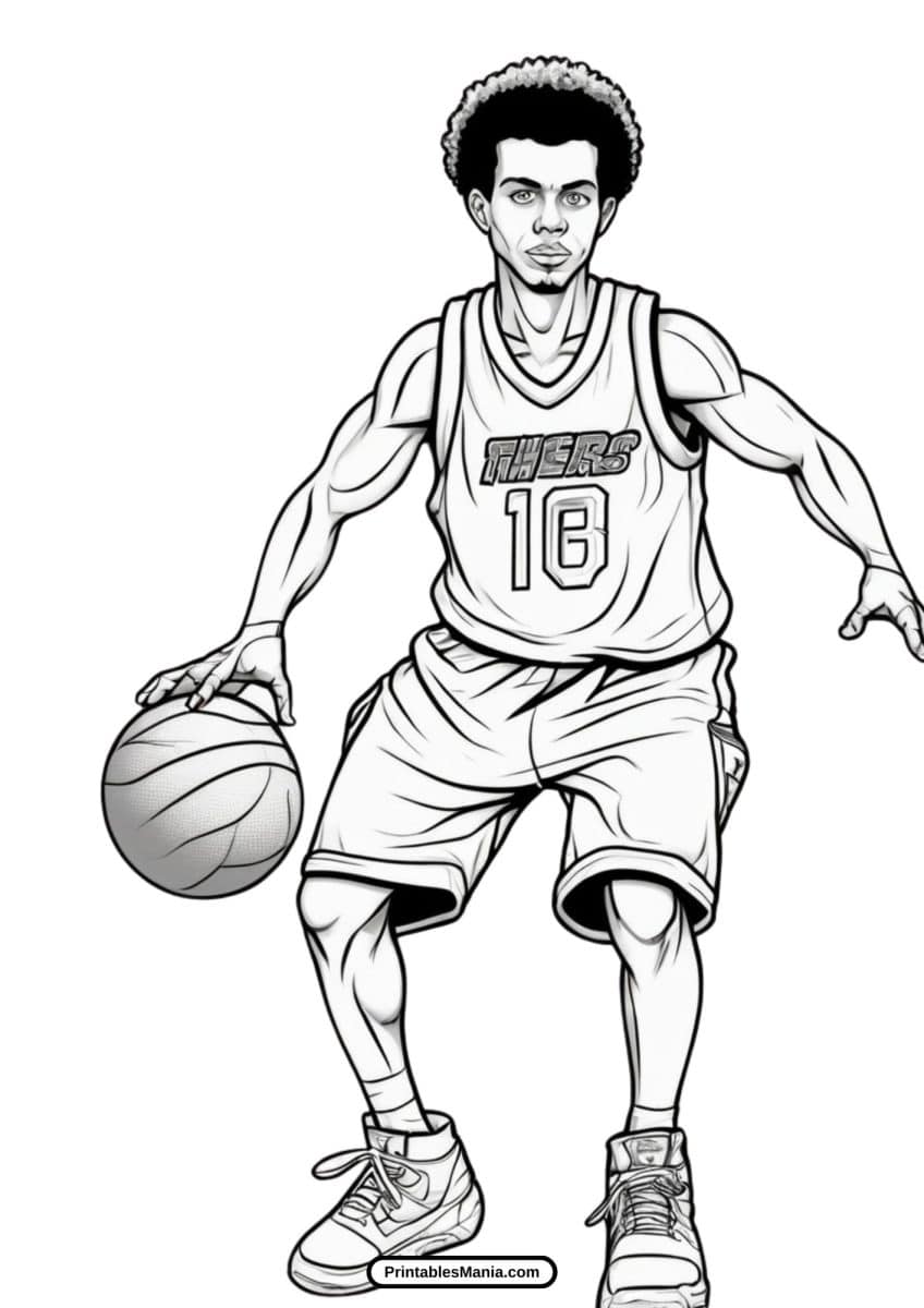 Basketball Coloring Page - Printables Mania