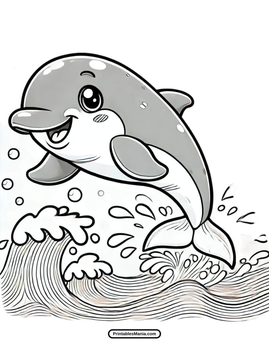 Dolphin Coloring Pages - Printables Mania