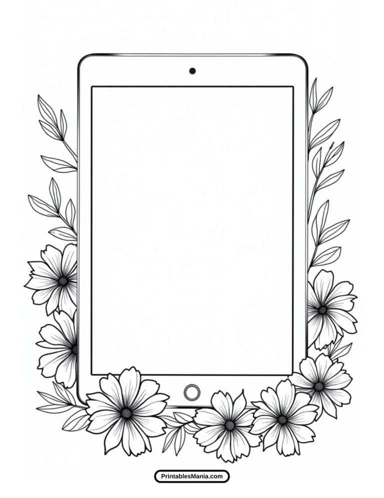 iPad Coloring Page Printable - Printables Mania
