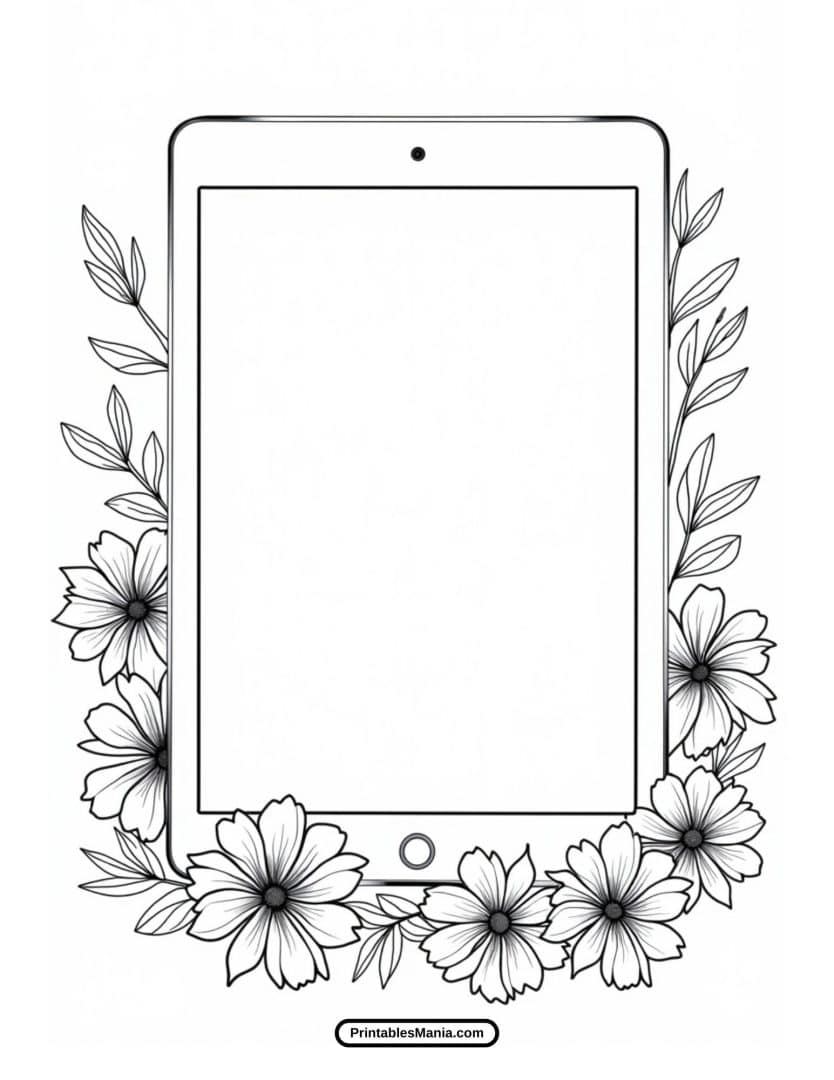 iPad Coloring Page Printable - Printables Mania