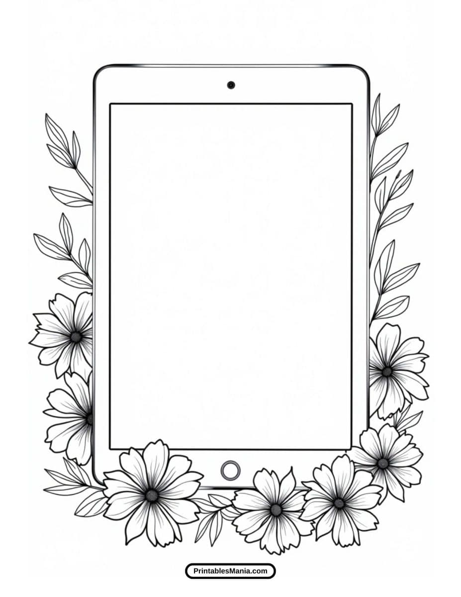 iPad Coloring Page Printable - Printables Mania