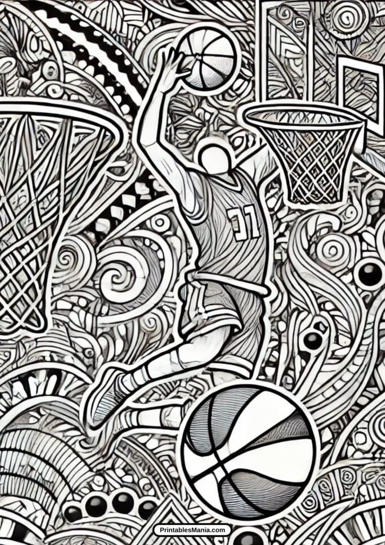 Basketball Coloring Page - Printables Mania