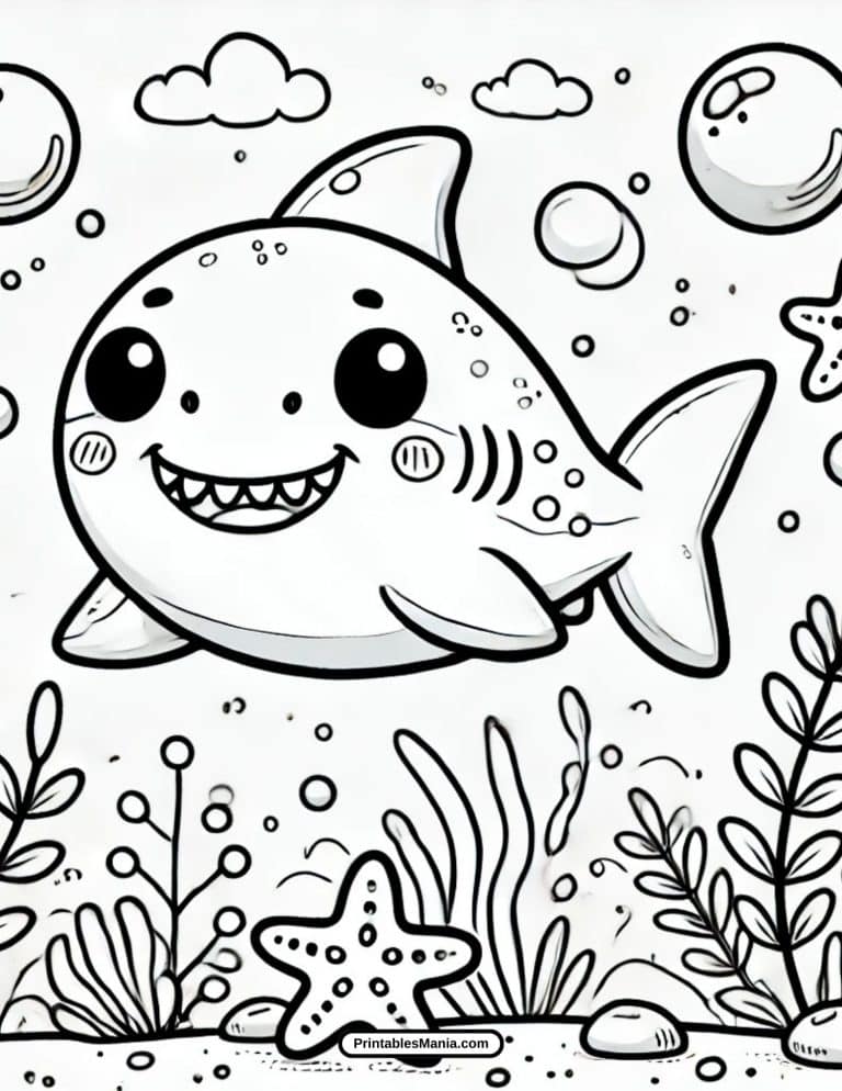 Baby Shark Coloring Pages PDF - Printables Mania