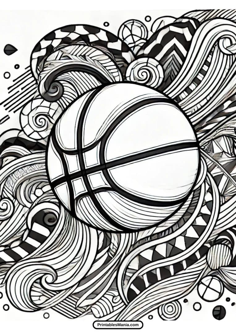 Basketball Coloring Page - Printables Mania