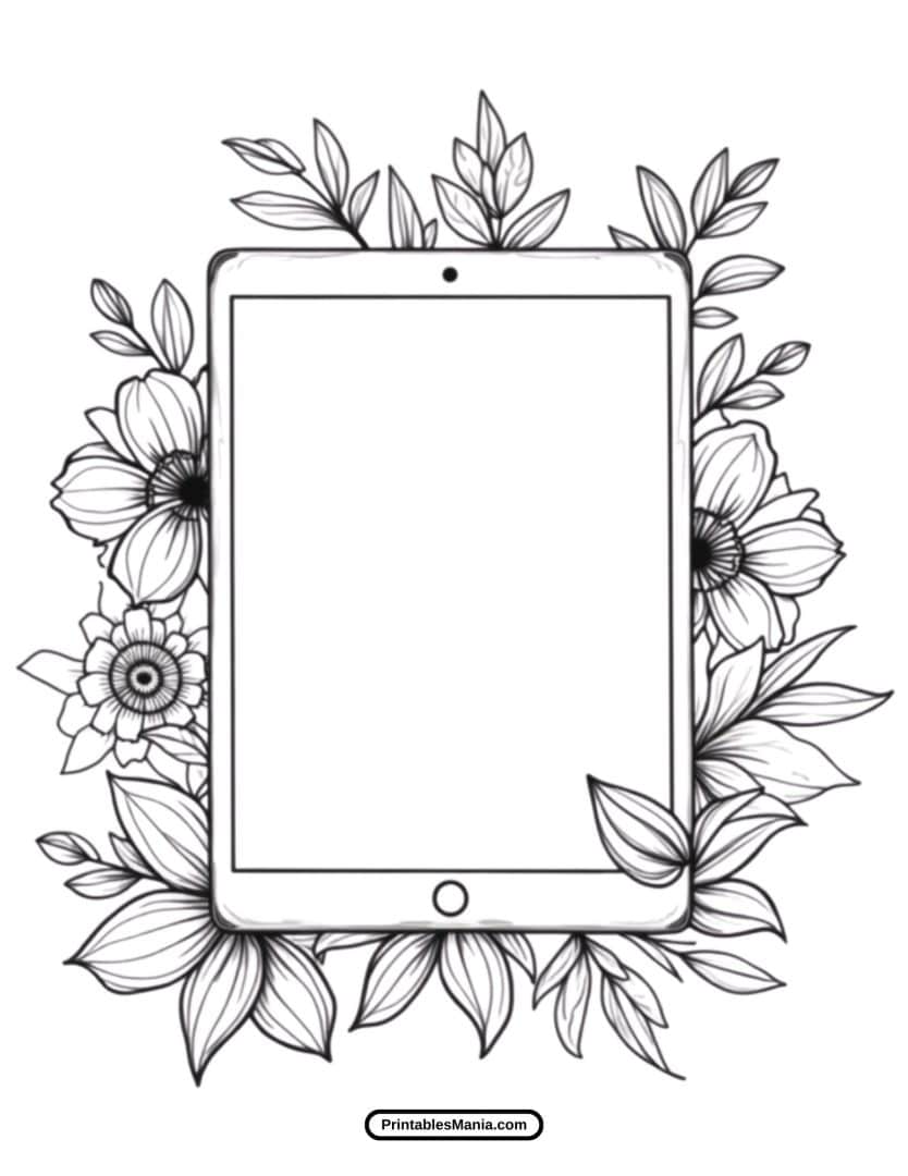 iPad Coloring Page Printable - Printables Mania