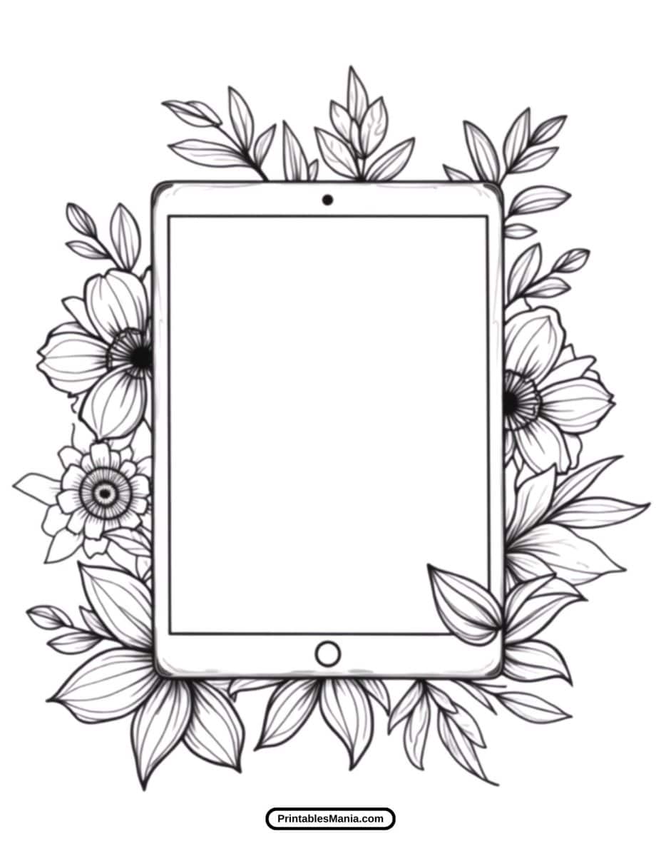 iPad Coloring Page Printable - Printables Mania